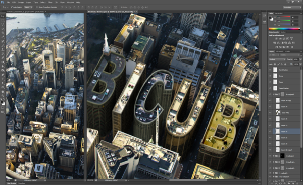 Photoshop CS6 3D Building City Tutorial - PhotoshopCAFE