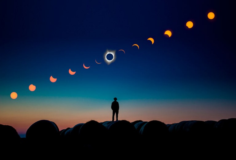 How to Photograph an eclipse and make an eclipse sequence in Photoshop: Lunar eclipse + Solar ...