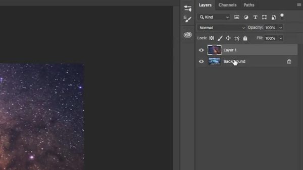 How to combine and blend photos in Photoshop: night sky - PhotoshopCAFE