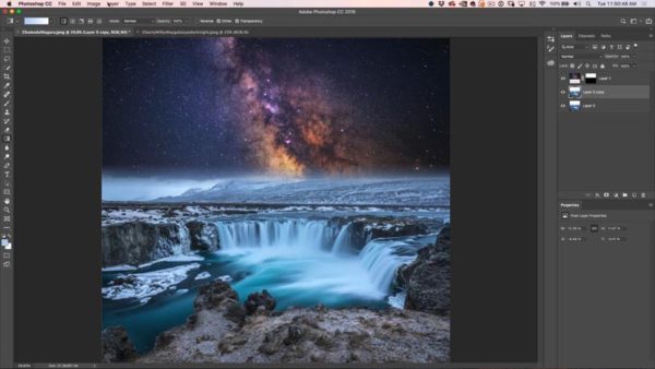How to combine and blend photos in Photoshop: night sky - PhotoshopCAFE