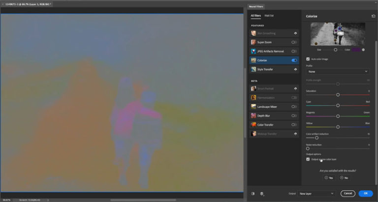 How to automatically colorize black and white photo in Photoshop 2022 ...