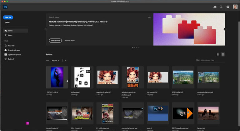 How to clear recent files from Photoshop Home Screen - PhotoshopCAFE