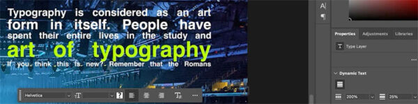 Dynamic text in Photoshop automatically create beautiful blocks of text ...